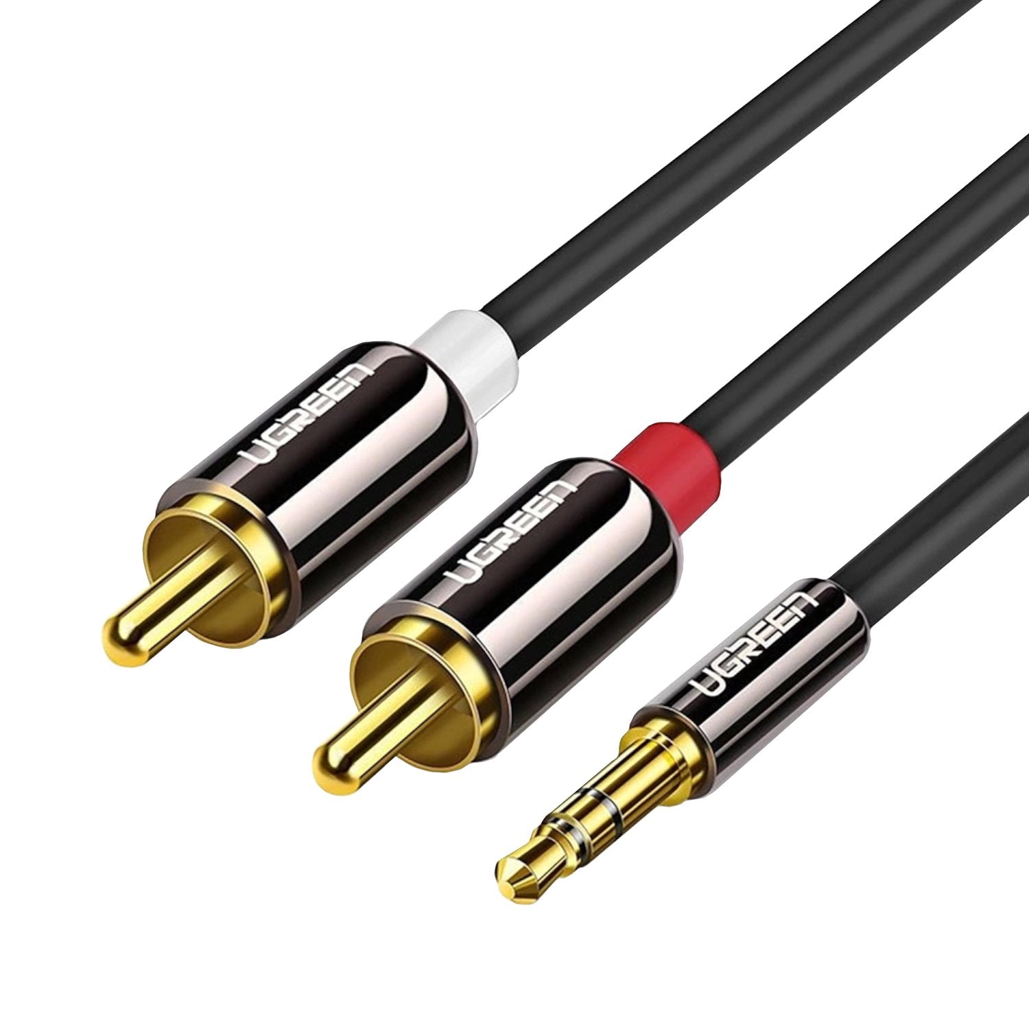 UGreen AV116 RCA to AUX 3.5mm Audio Cable 2M - Black – JustBuyOnline.co.za